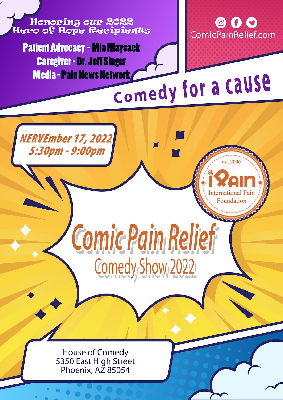 Comic Pain Relief 2022, Rick Bronson's - House of Comedy AZ, Phoenix ...