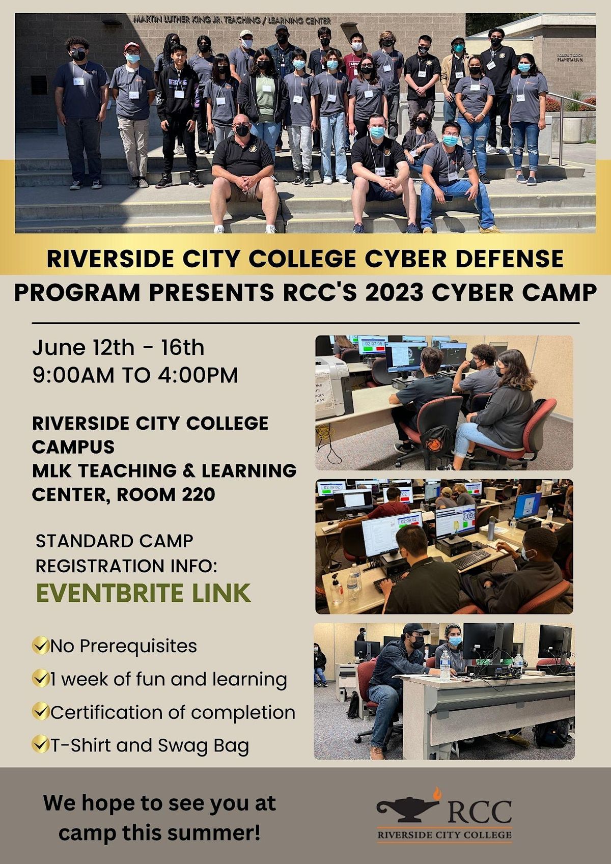 2023 RCC Cybersecurity Standard Cyber Camp, Riverside City College, 12 ...