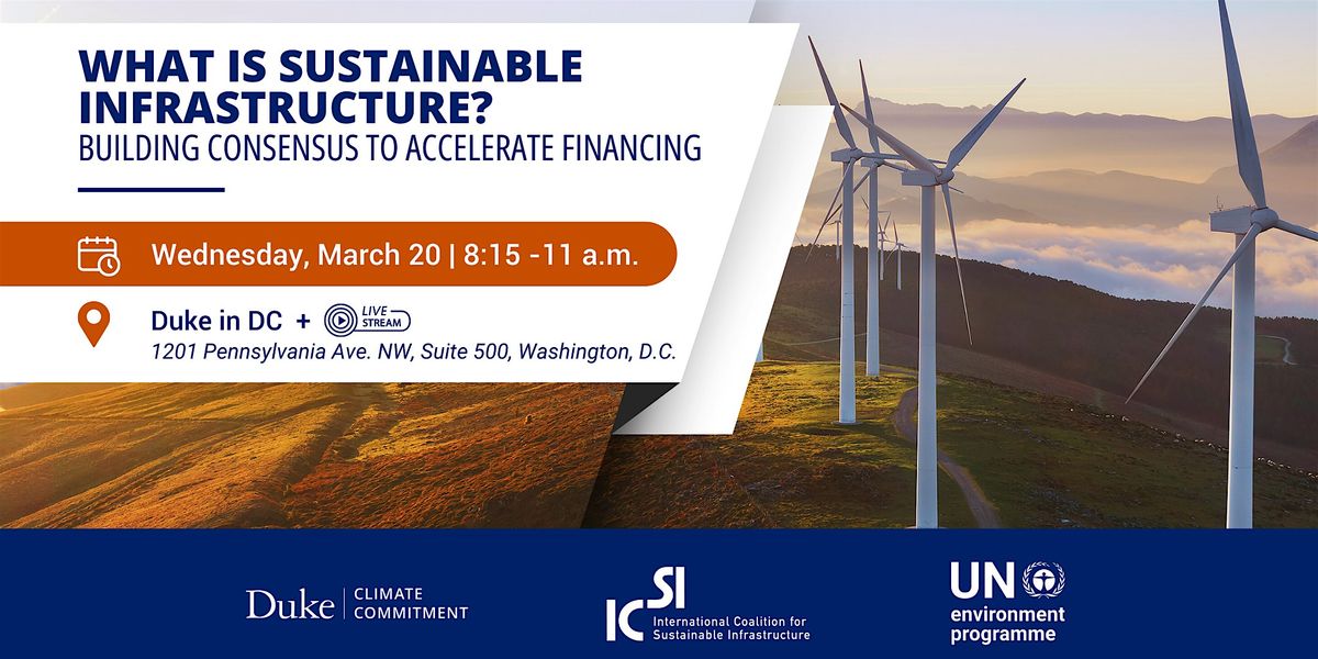 What Is Sustainable Infrastructure? Building Consensus, Duke in DC, Washington, 20 March 2024