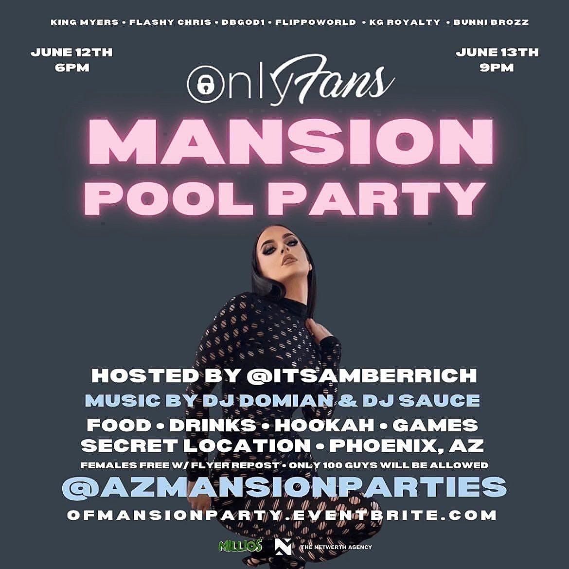 OnlyFans Mansion Pool Party (Sunday Funday), PRIVATE MANSION, Phoenix ...
