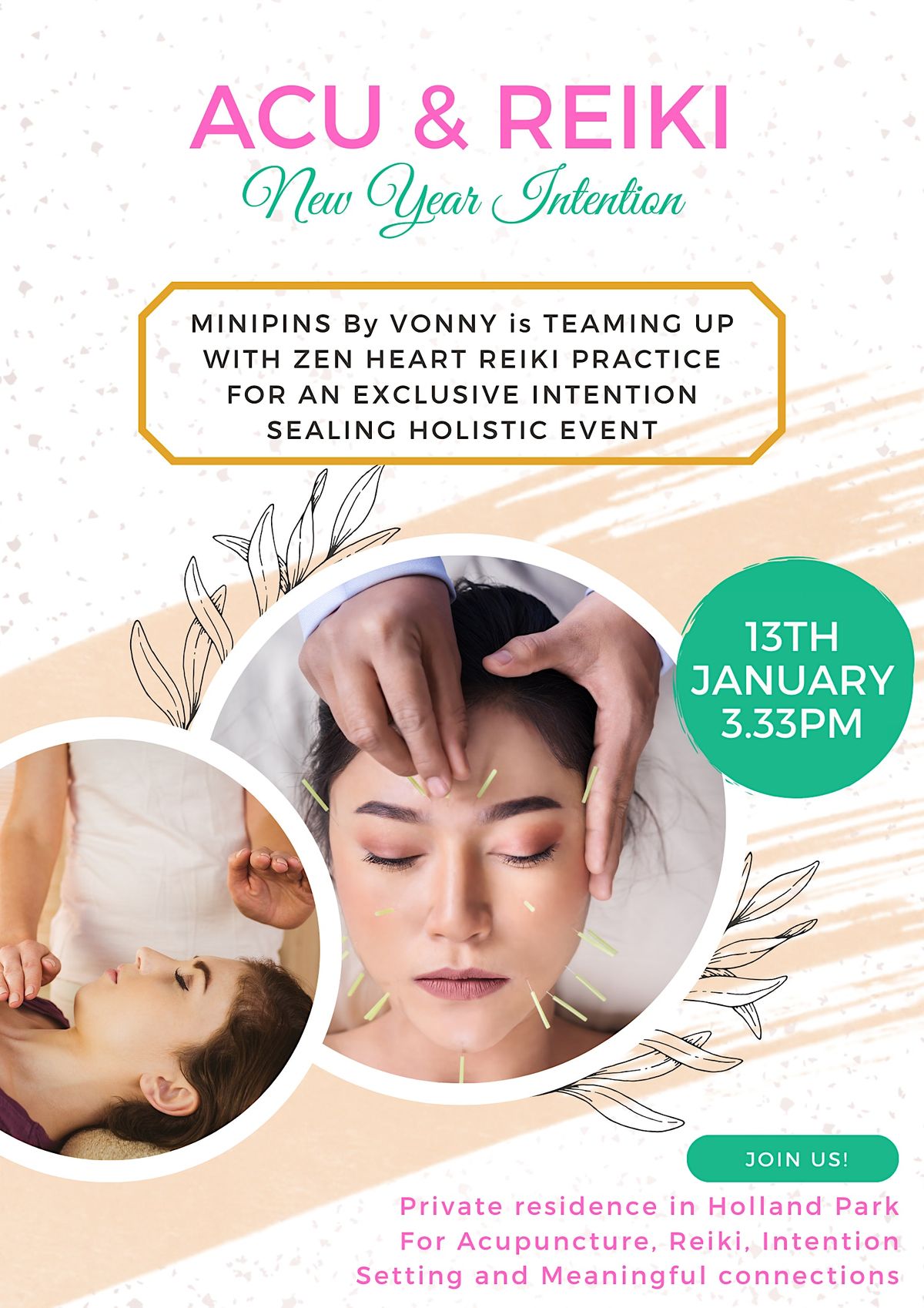 Acupuncture & Reiki, Holland Park, London, 13 January 2024