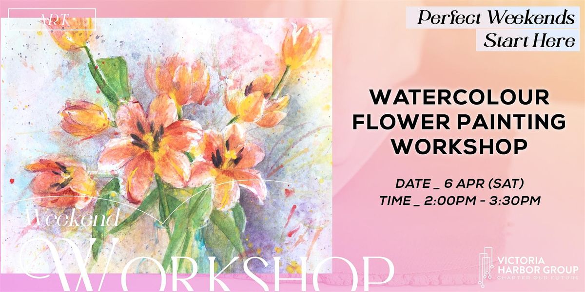 Watercolour flower painting workshop, Canary Garden, London, 6 April 2024