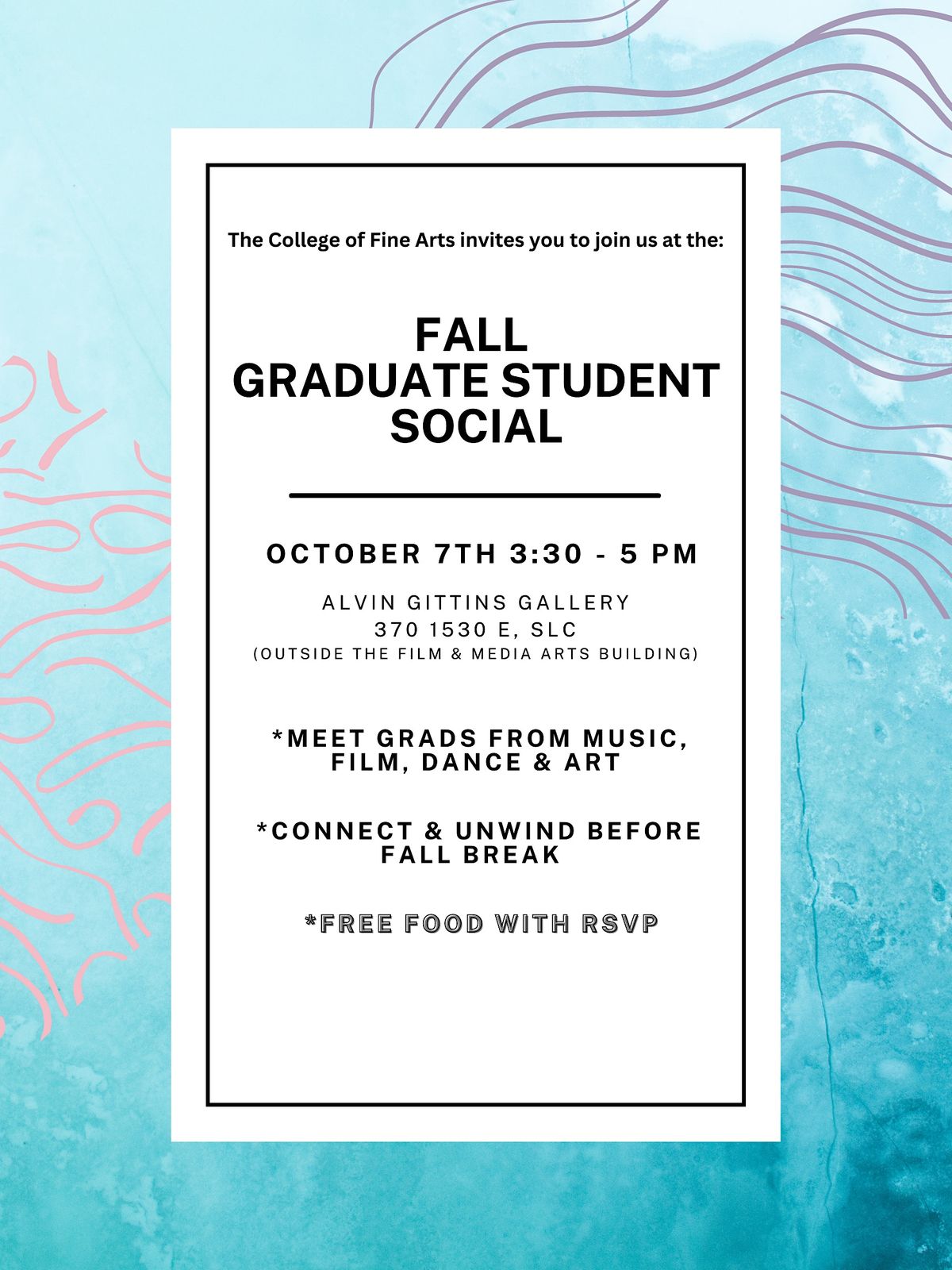 Fall Graduate Student Social, Alvin Gittins Gallery, University of Utah ...