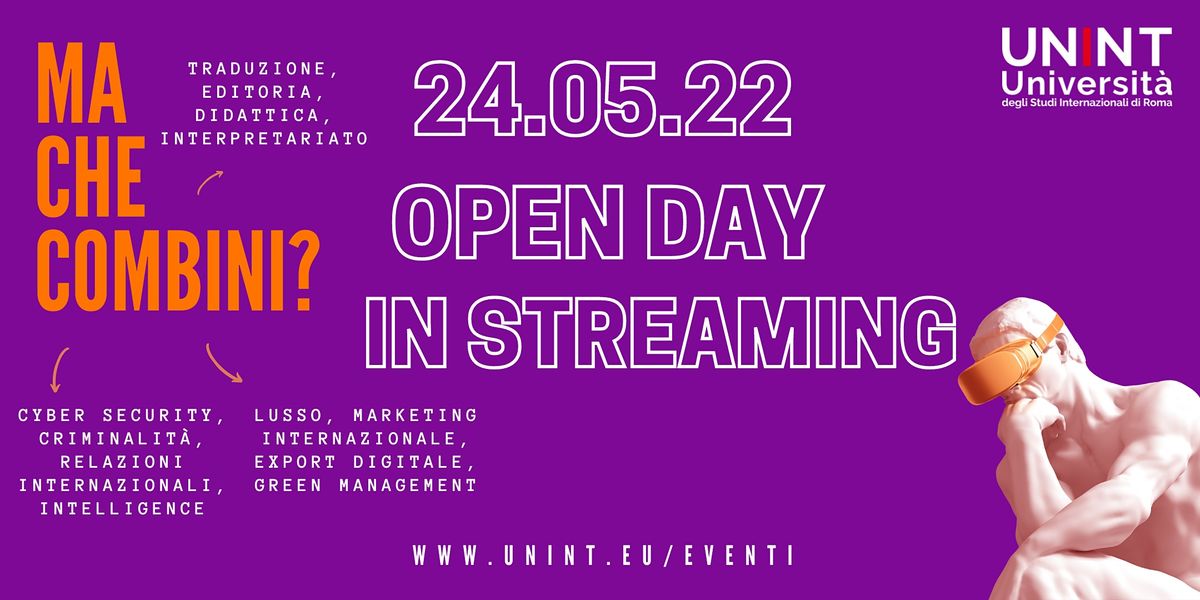 Open Day in diretta streaming - 24 maggio 2022, Università degli Studi Internazionali di Roma ...