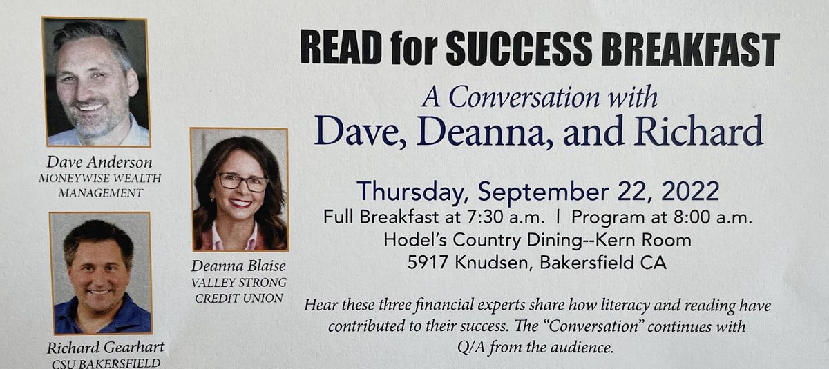 2022 Read for Success Breakfast, Hodel's Country Dining~Kern Room ...