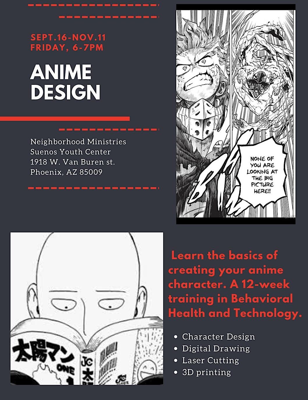 Anime Design, Neighborhood Ministries, Phoenix, 7 October 2022