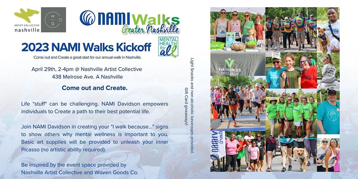 2023 NAMI Walks Greater Nashville Kickoff, Nashville Artist Collective ...