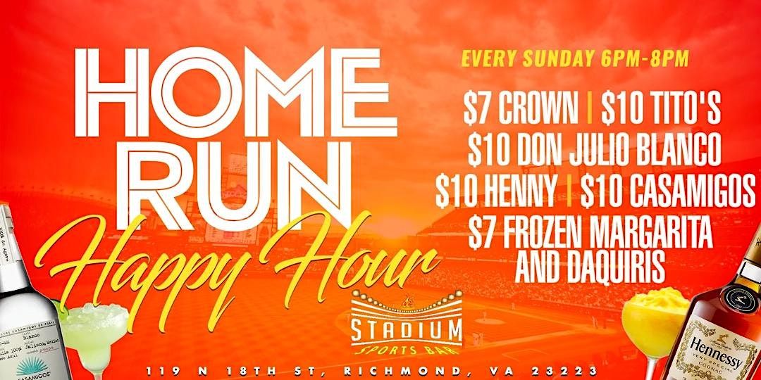 HomeRun Happy Hour @ Stadium Sports bar, Stadium sports bar, Richmond ...