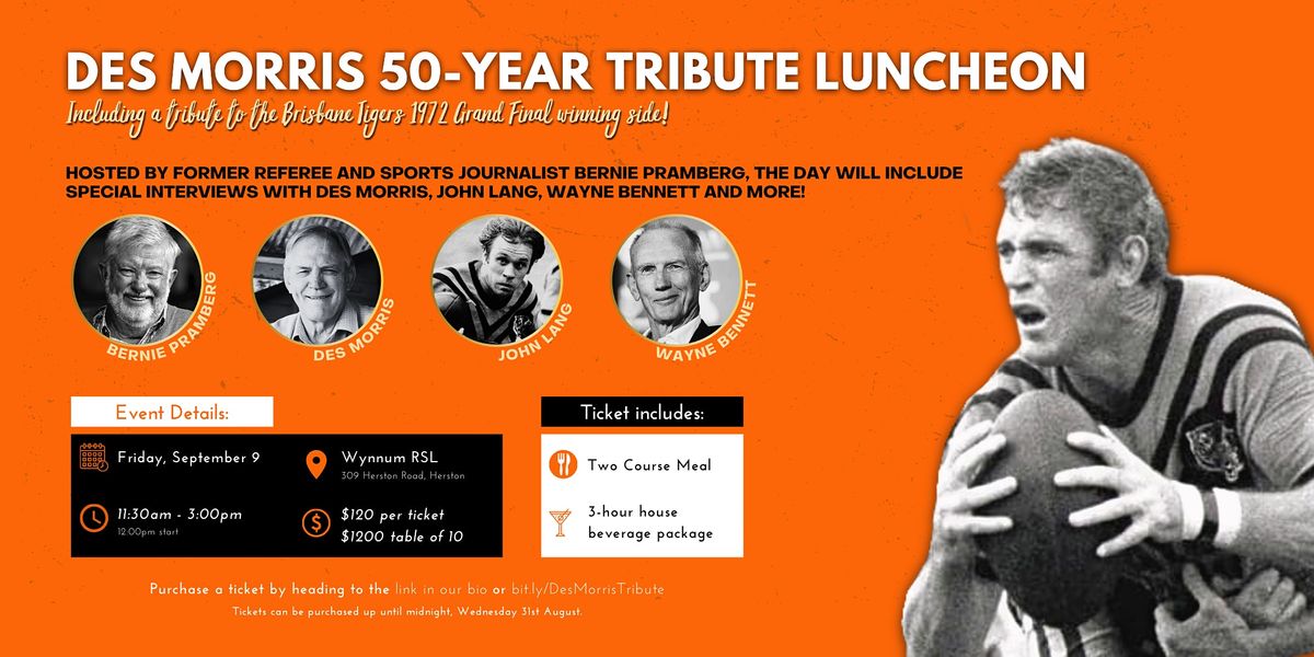 Des Morris 50-year Tribute Luncheon, Wynnum R.S.L Club, 9 September 2022
