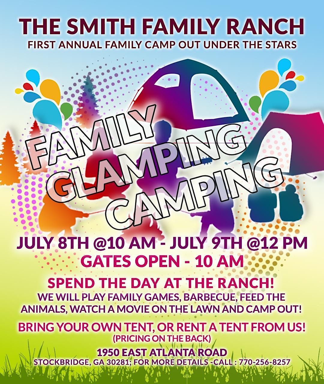 Family Camp Out Under the Stars (Glamping too!), 1950 E Atlanta Rd ...