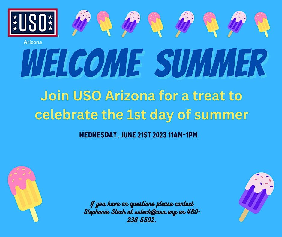 USO Arizona- Welcome Summer with a Sweet Treat, MCAS Yuma, 21 June 2023