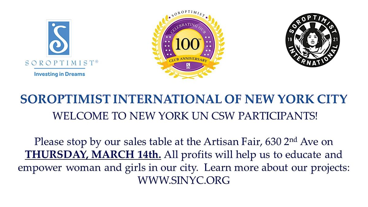 Artisan Handicraft Fair Day Soroptimist International of New York City ...