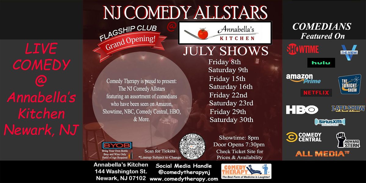 NJ Comedy All Stars - July 16th, Annabella's Kitchen, Newark, 16 July 2022