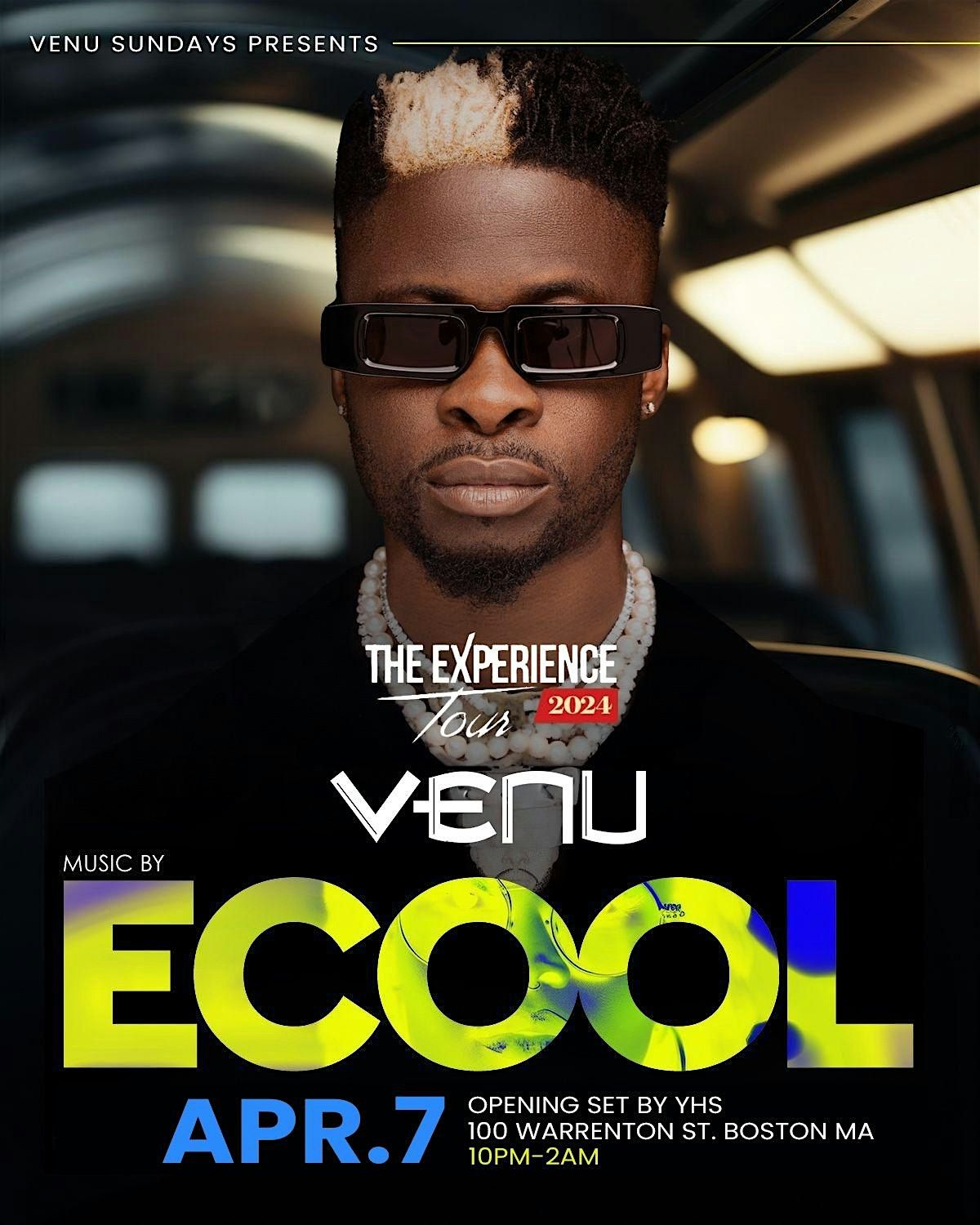 ECOOL LIVE AT VENU SUNDAYS, Venu Nightclub, Boston, 7 April to 8 April