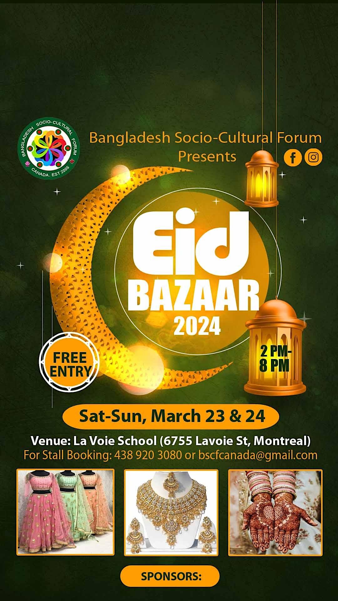 EID BAZAAR 2024, La Voix High School, Montréal, 23 March to 24 March