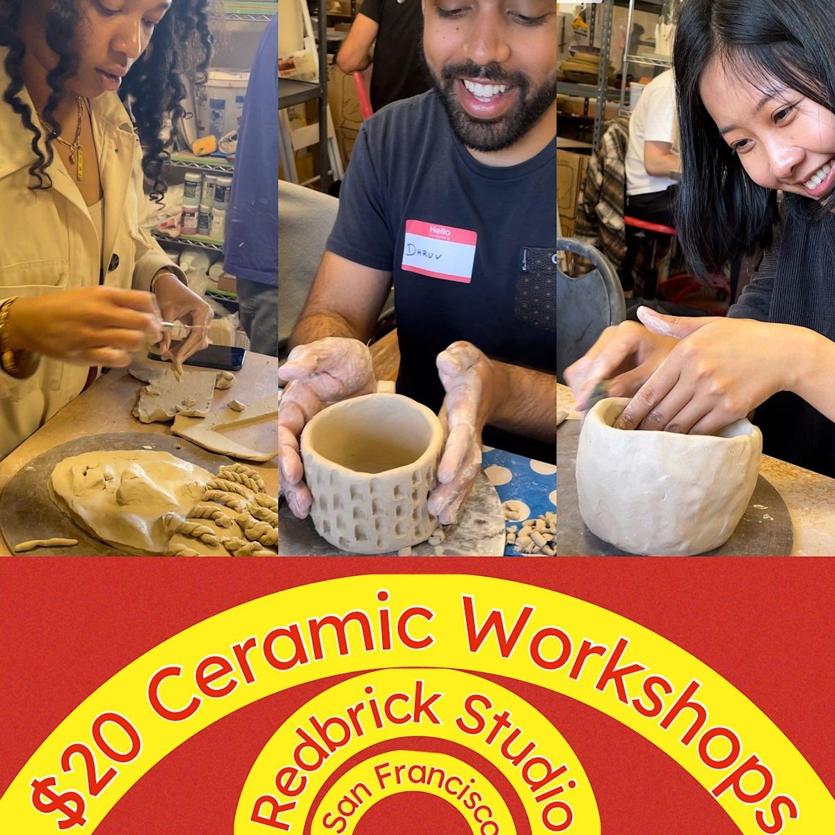 REDBRICK CERAMIC STUDIO SUNDAY $20 CERAMIC WORKSHOPS 1:00 - 3:00 PM, RedBrick Ceramic Studio ...