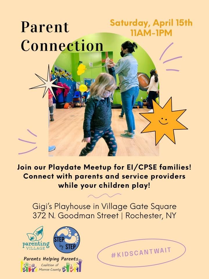 Parent Connection Playdate Meetup for EI/CPSE Families, GiGi's Playhouse Rochester, 15 April 2023