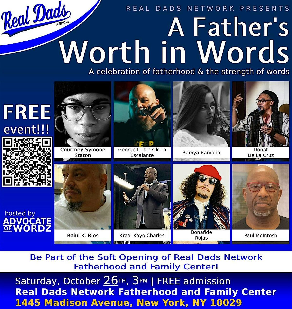 A Fathers Worth in Words, 1445 Madison Ave, New York, 26 October 2024