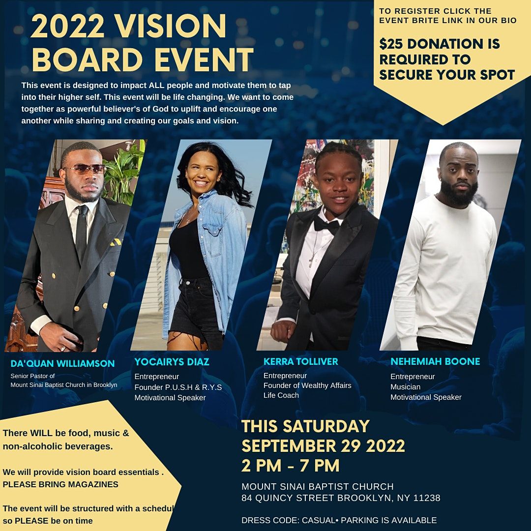 RYS ANNUAL VISION BOARD / NETWORKING EVENT 2022, 84 Quincy St, Brooklyn ...