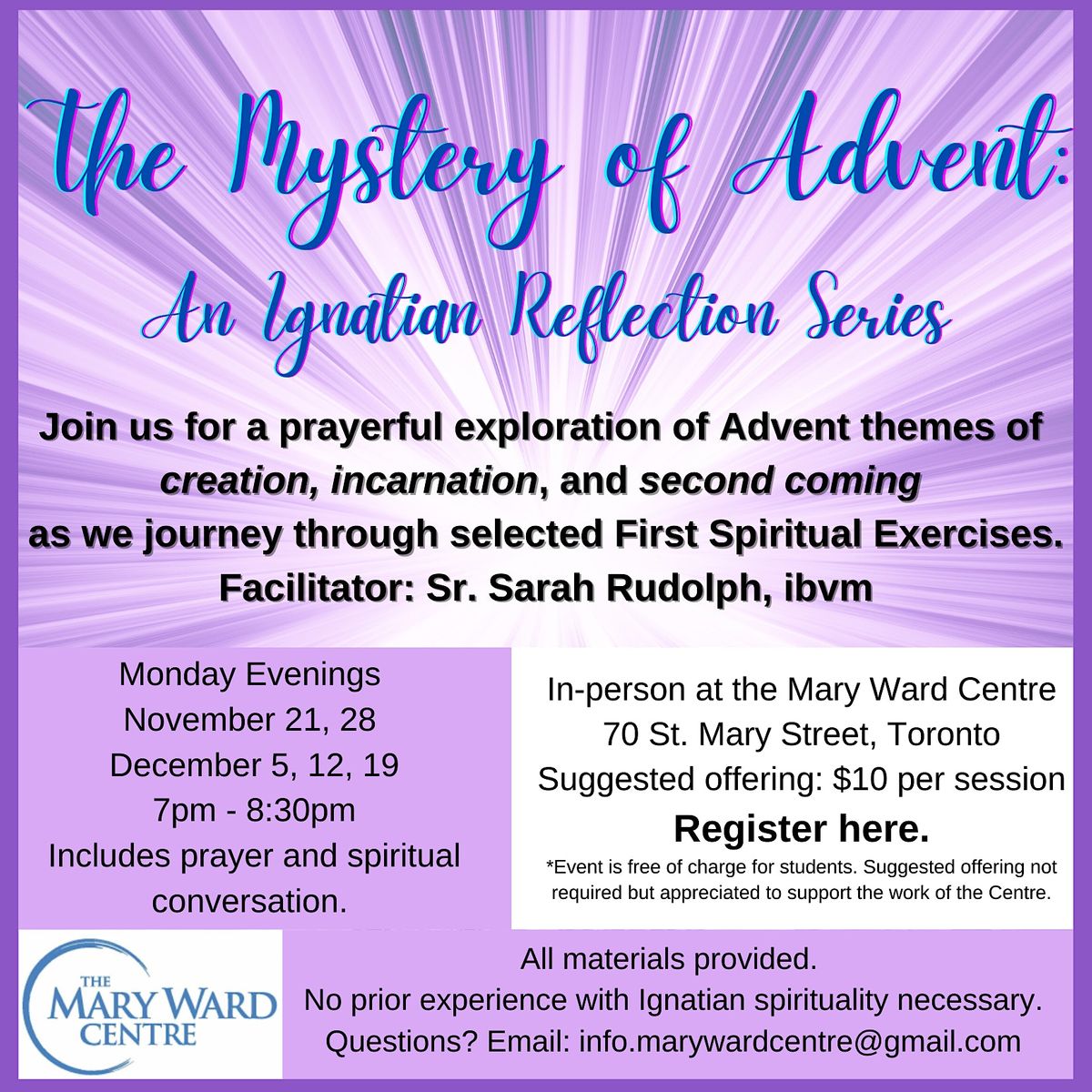 The Mystery of Advent - An Ignatian Reflection Series, 70 St Mary St ...