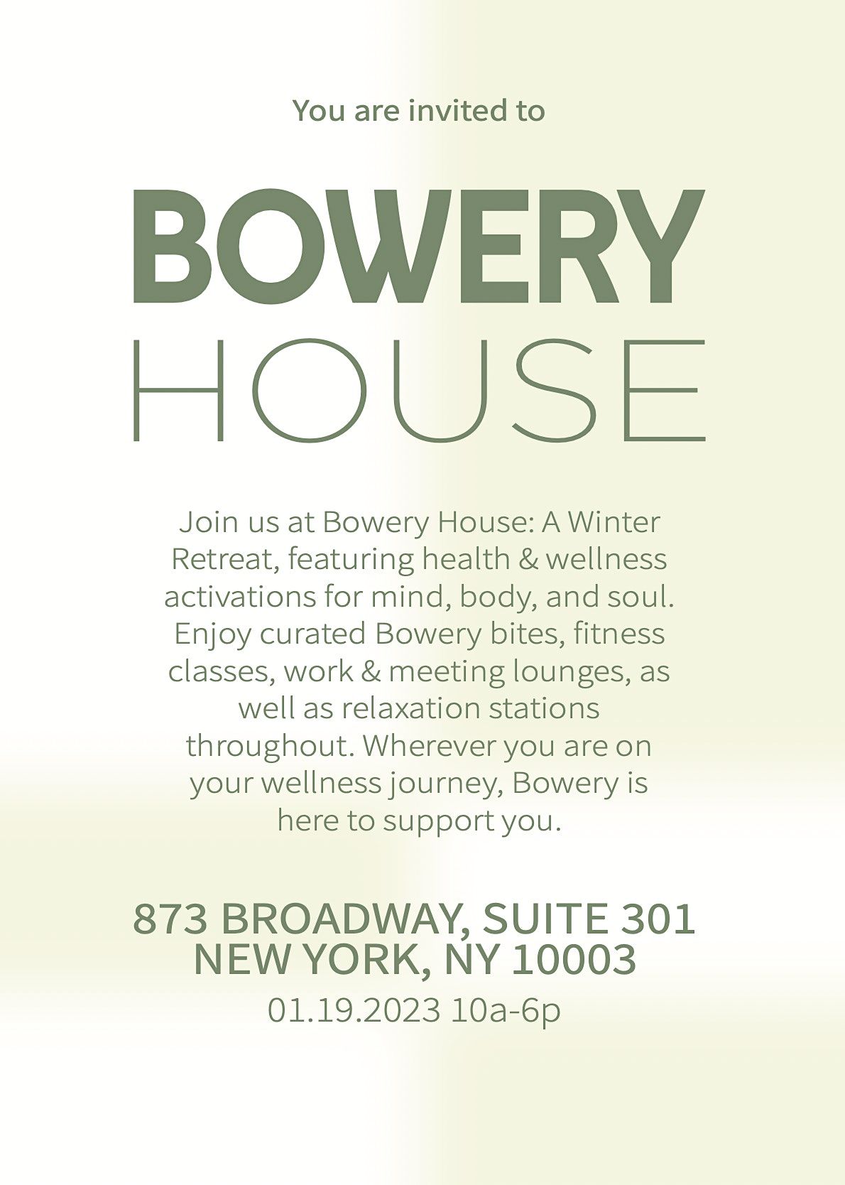 Bowery House: A Winter Retreat, 873 Broadway suite 301, New York, 19 ...