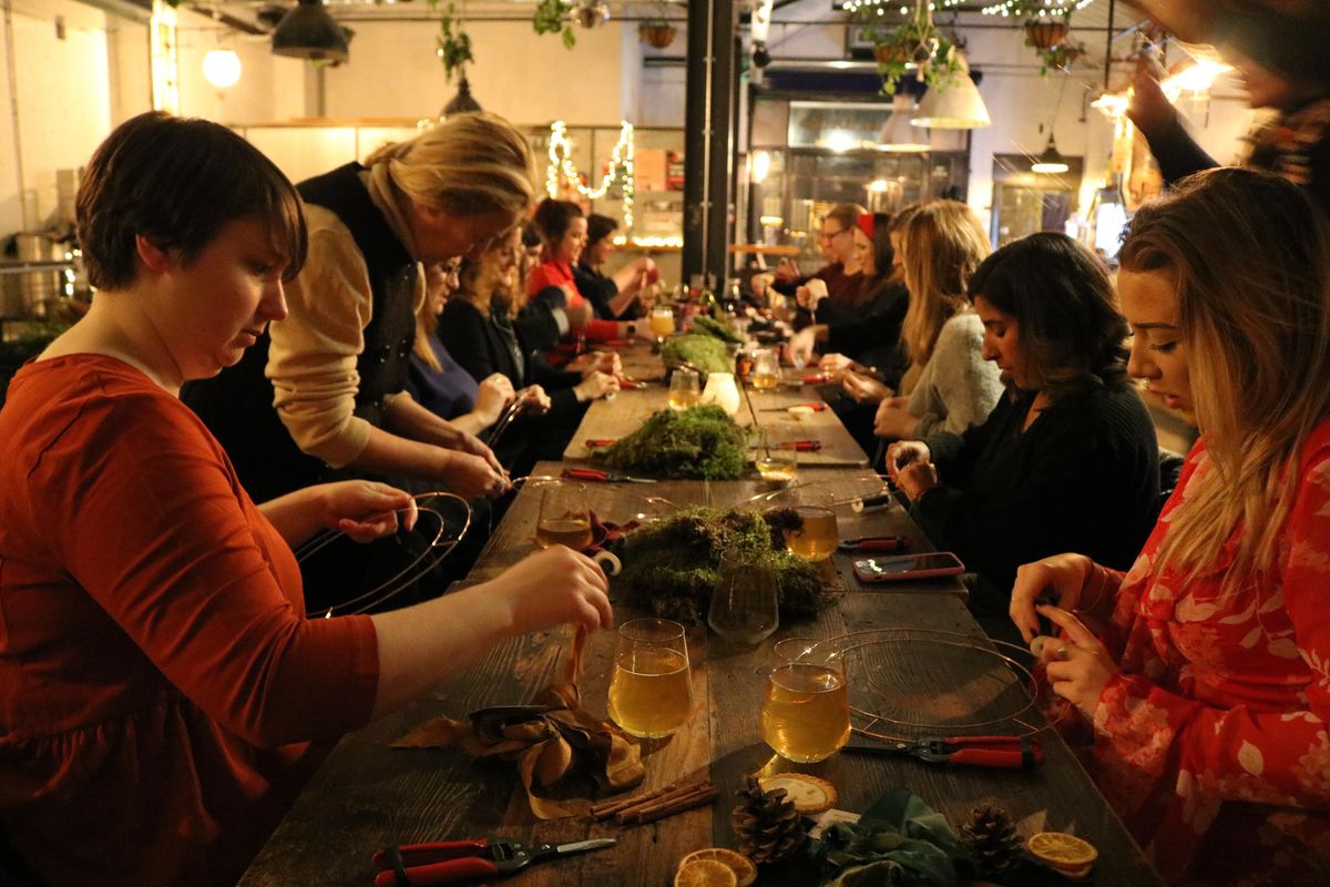 Festive Wreath Making at Joyce, Brockley with Lex Hamilton Floral Studio, Joyce, London, 28 ...