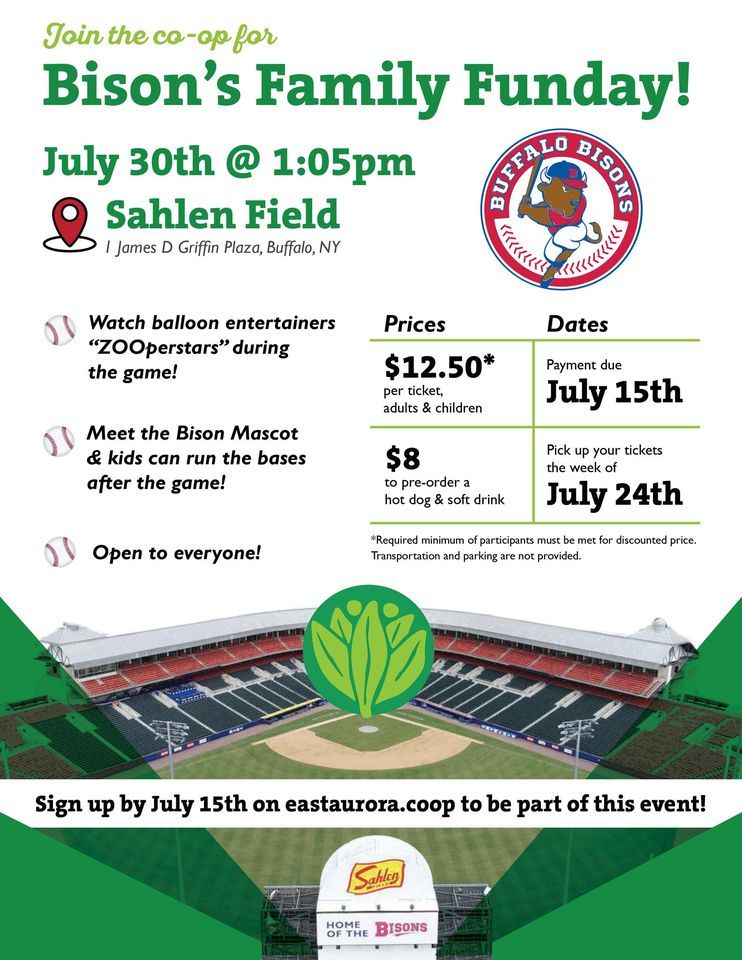 Bisons Family Funday with the EACM, Sahlen Field - Bison Baseball ...