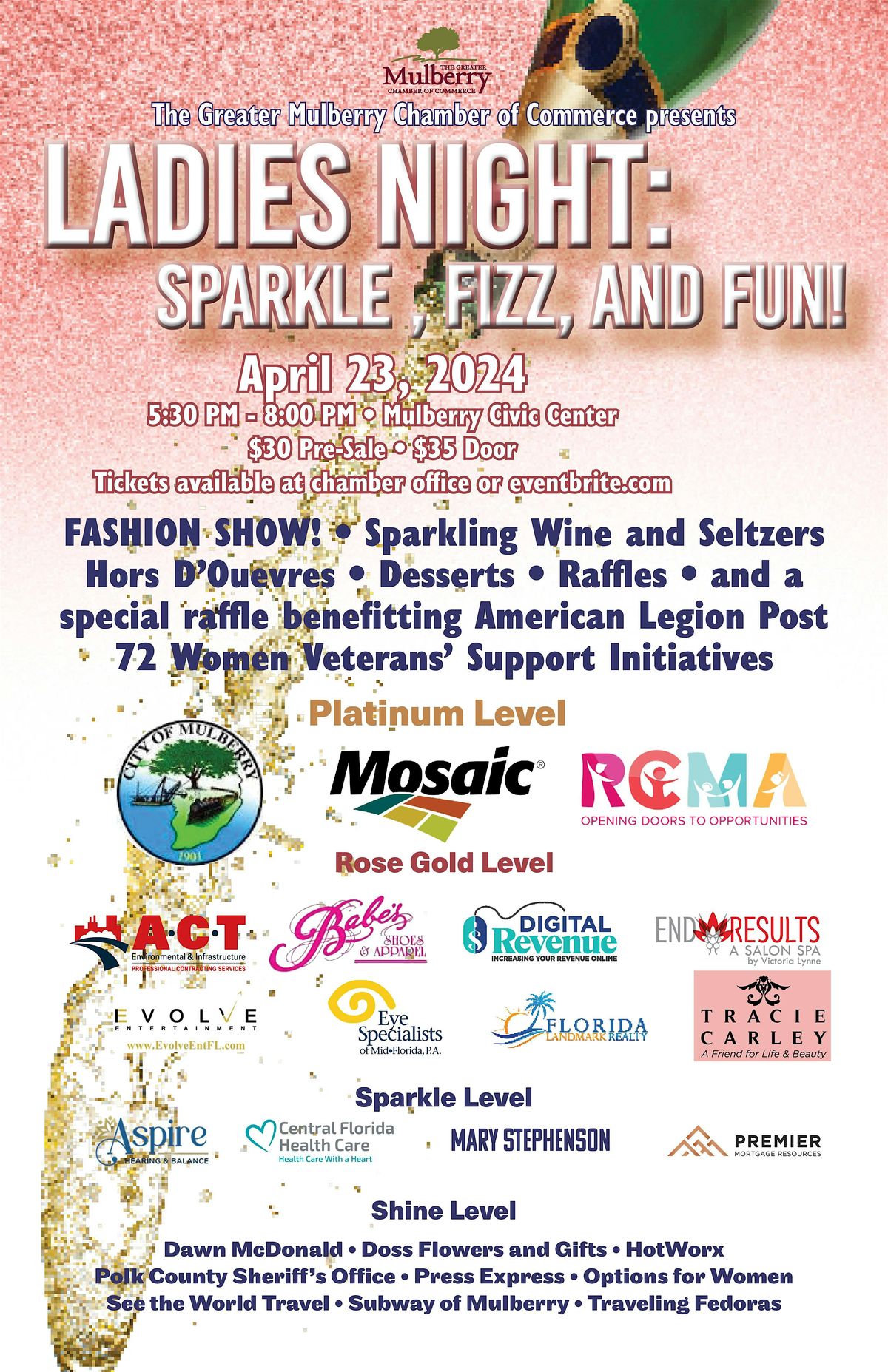Ladies Night: Sparkle, Fizz, and Fun, Mulberry Civic Center, 23 April 2024