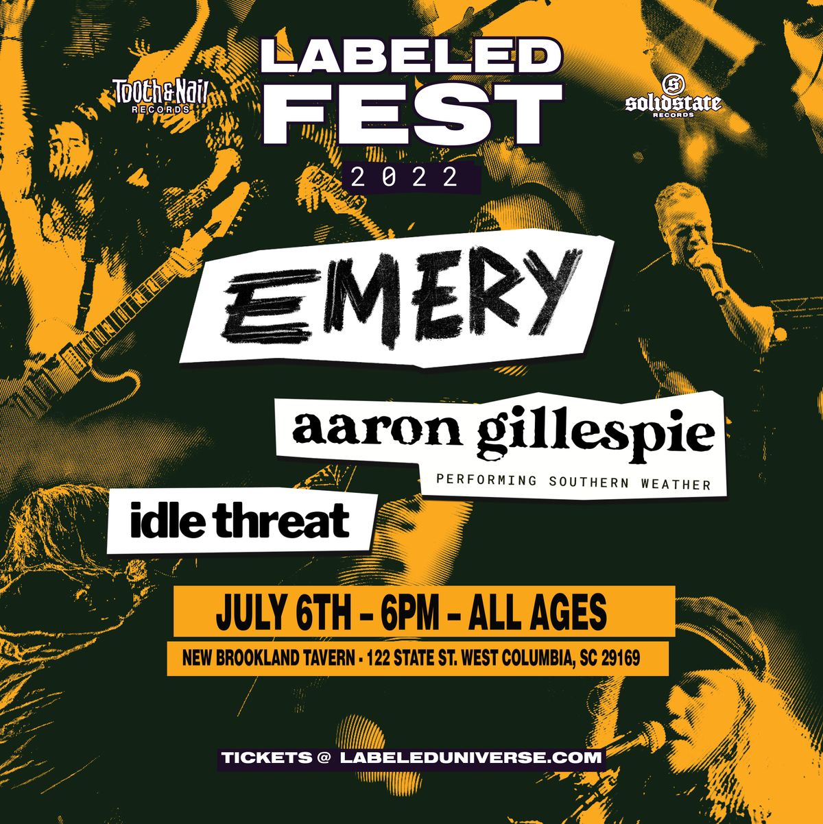 Labeled Fest: Emery, Aaron Gillespie, Idle Threat, New Brookland Tavern ...