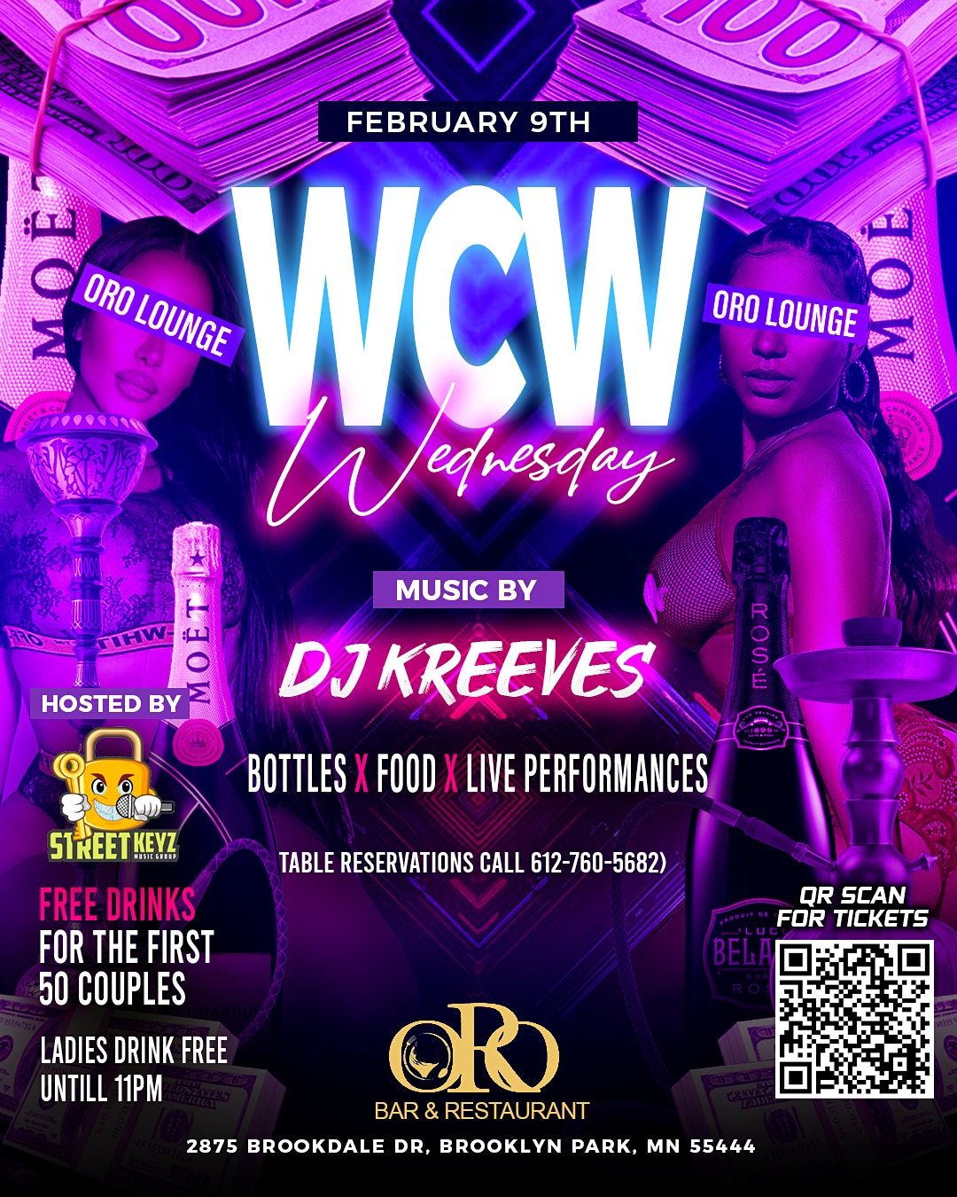 WCW (WOMAN CRUSH WEDNESDAY) AT ORO LOUNGE, 2875 Brookdale Dr N, Brooklyn Park, 9 February to 10 ...