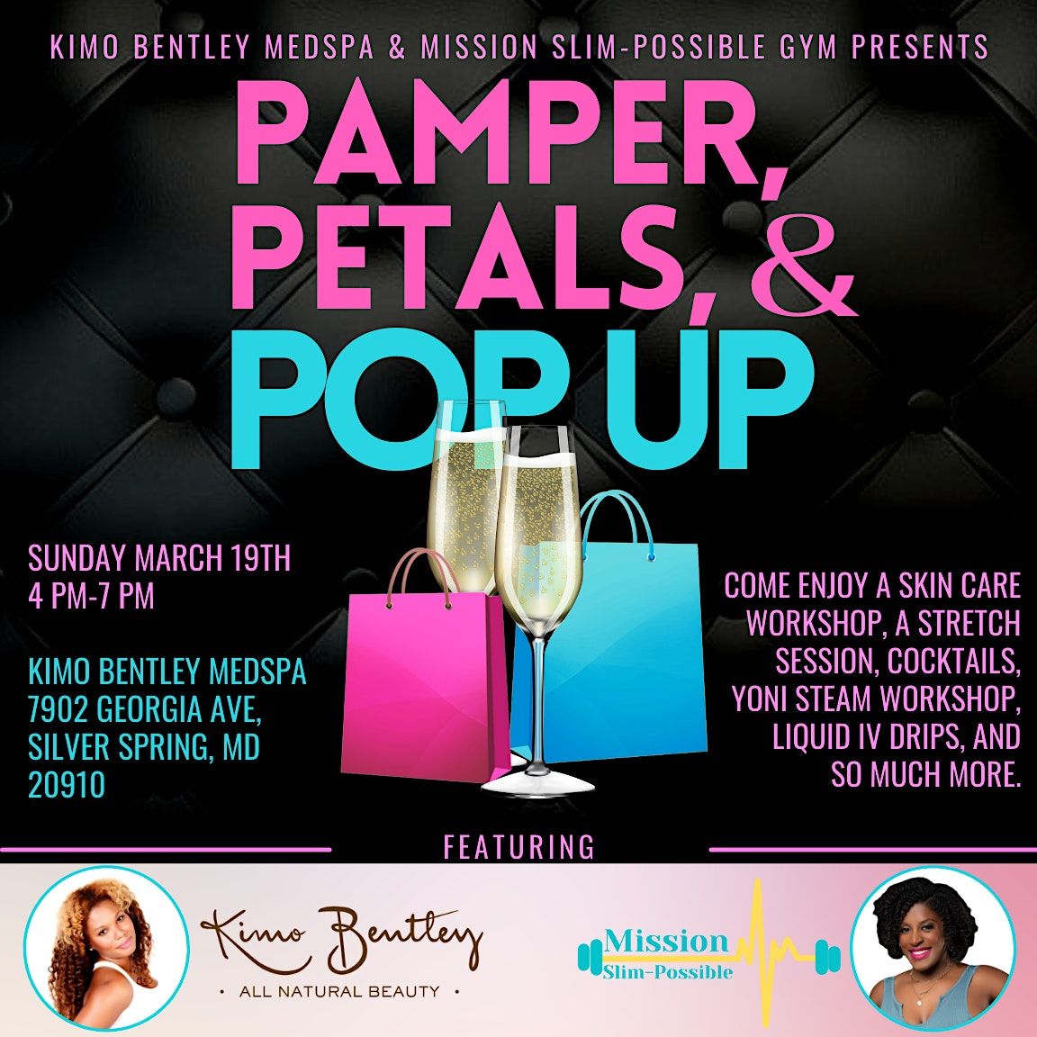 Pamper, Petals, and Pop Up, Kimo Bentley Aesthetic Clinic, Silver ...