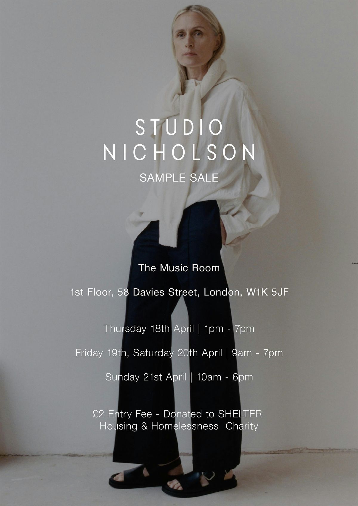 Studio Nicholson Sample Sale, The Music Room Mayfair, London, 18 April ...
