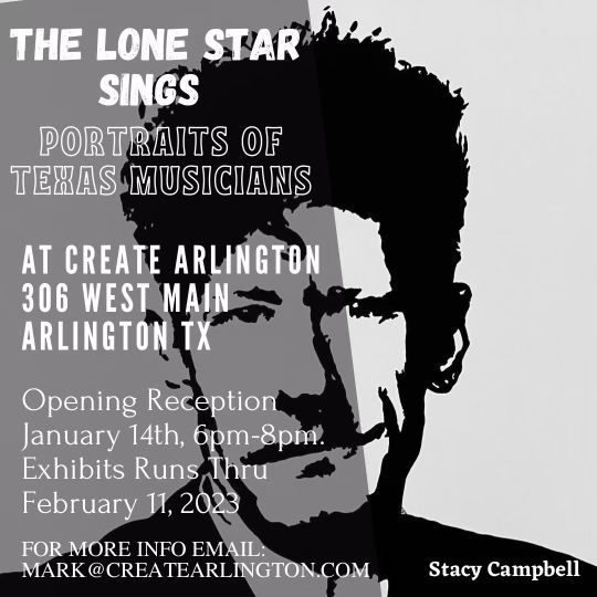Portraits Of Texas Musicians, Create Arlington Studios, 14 January 2023