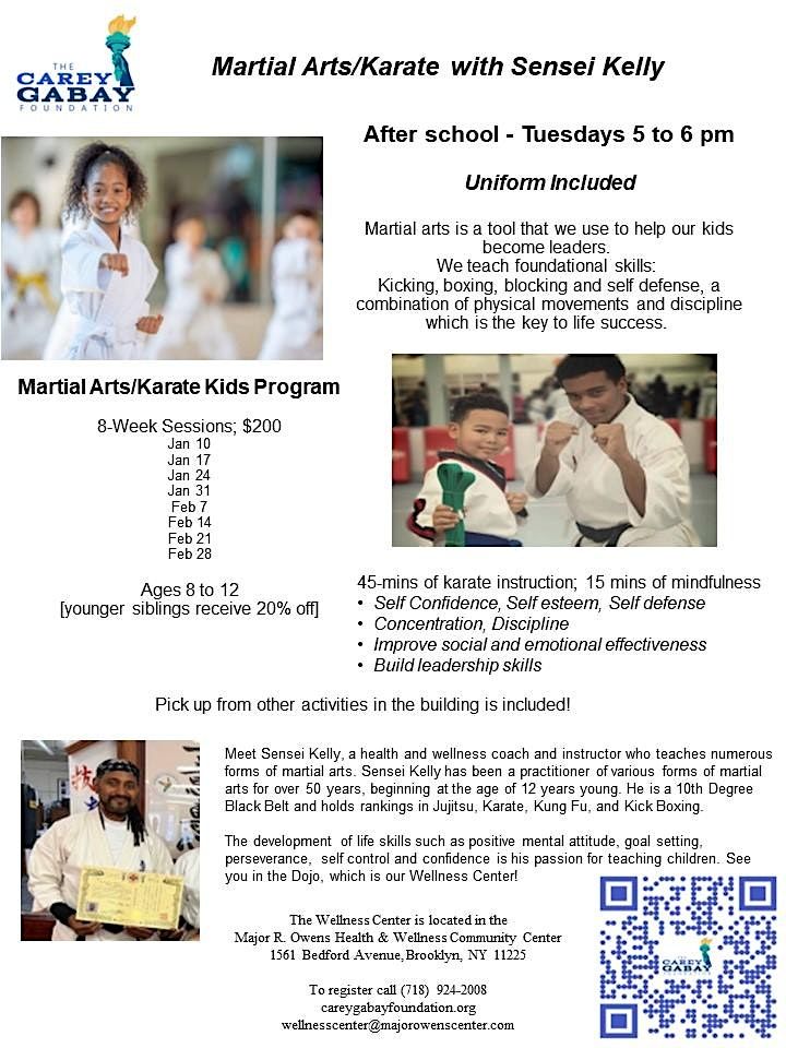 Karate Kids with Sensei Kelly, Major R. Owens Health & Wellness ...