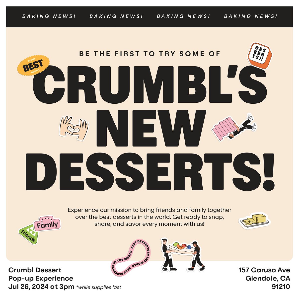Crumbl Dessert Pop-up Experience Event - New York, NY, 238 7th Ave, New ...
