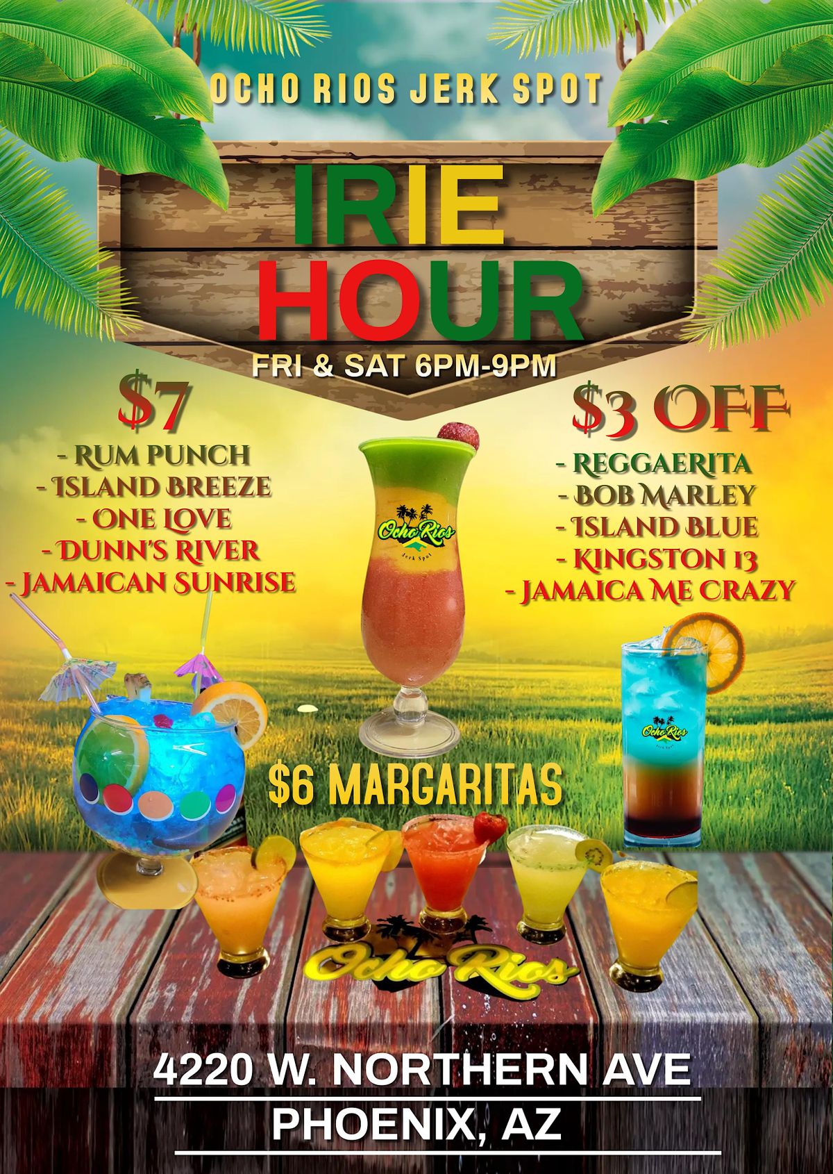 IRIE HOUR at Ocho Rios Jerk Spot, Ocho Rios Jerk Spot, Phoenix, 30 ...