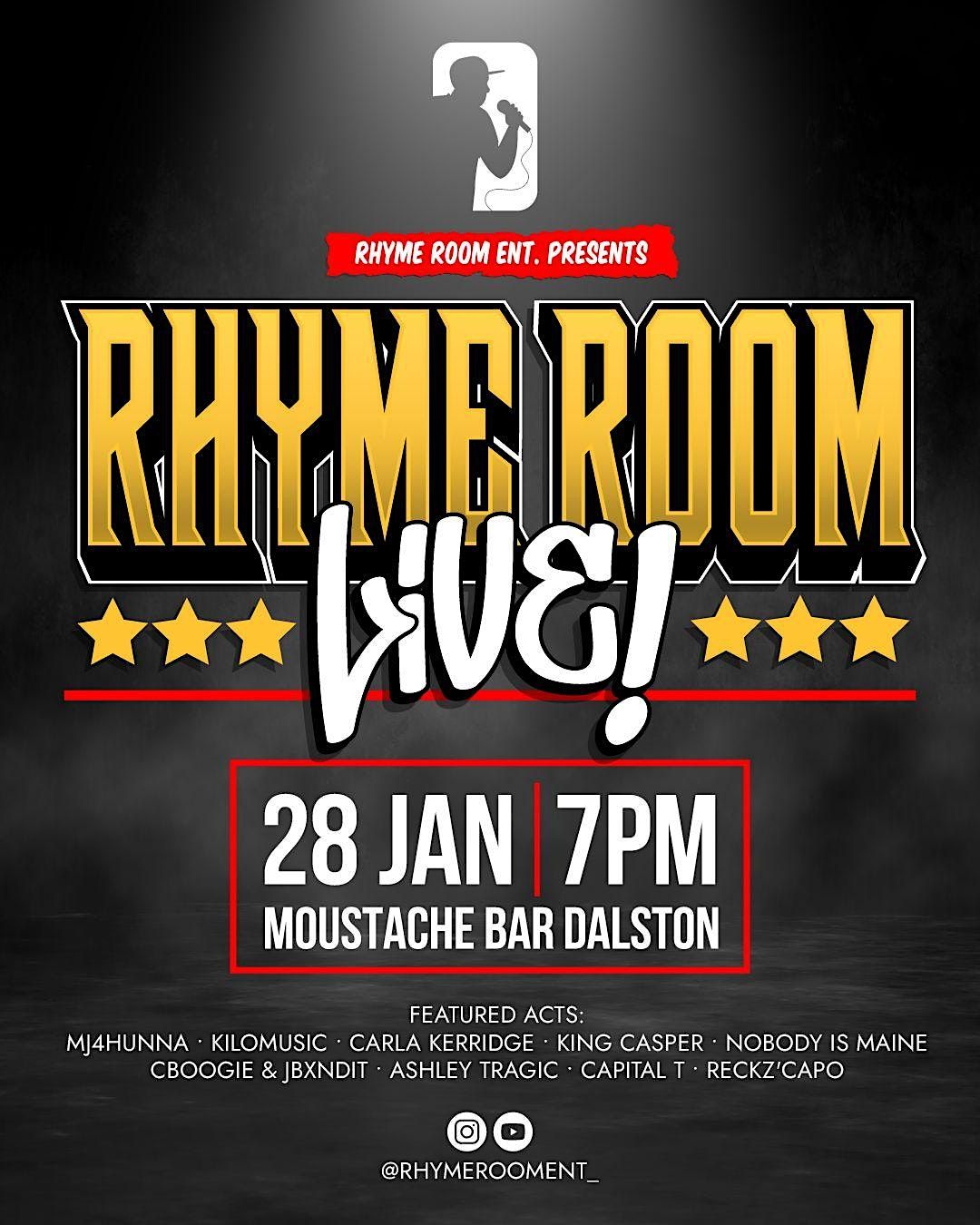 Rhyme Room Live!, Moustache Bar Dalston, Stoke Newington Road, London ...