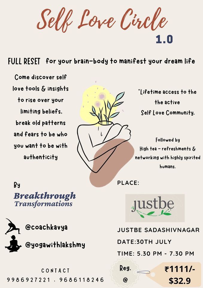 Self love Circle, Justbe by Nidhi Nahata, Bangalore, 30 July 2022