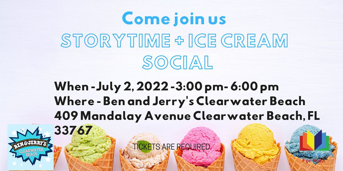 Storytime +Ice Cream Social, Ben & Jerry’s, Clearwater, 2 July 2022