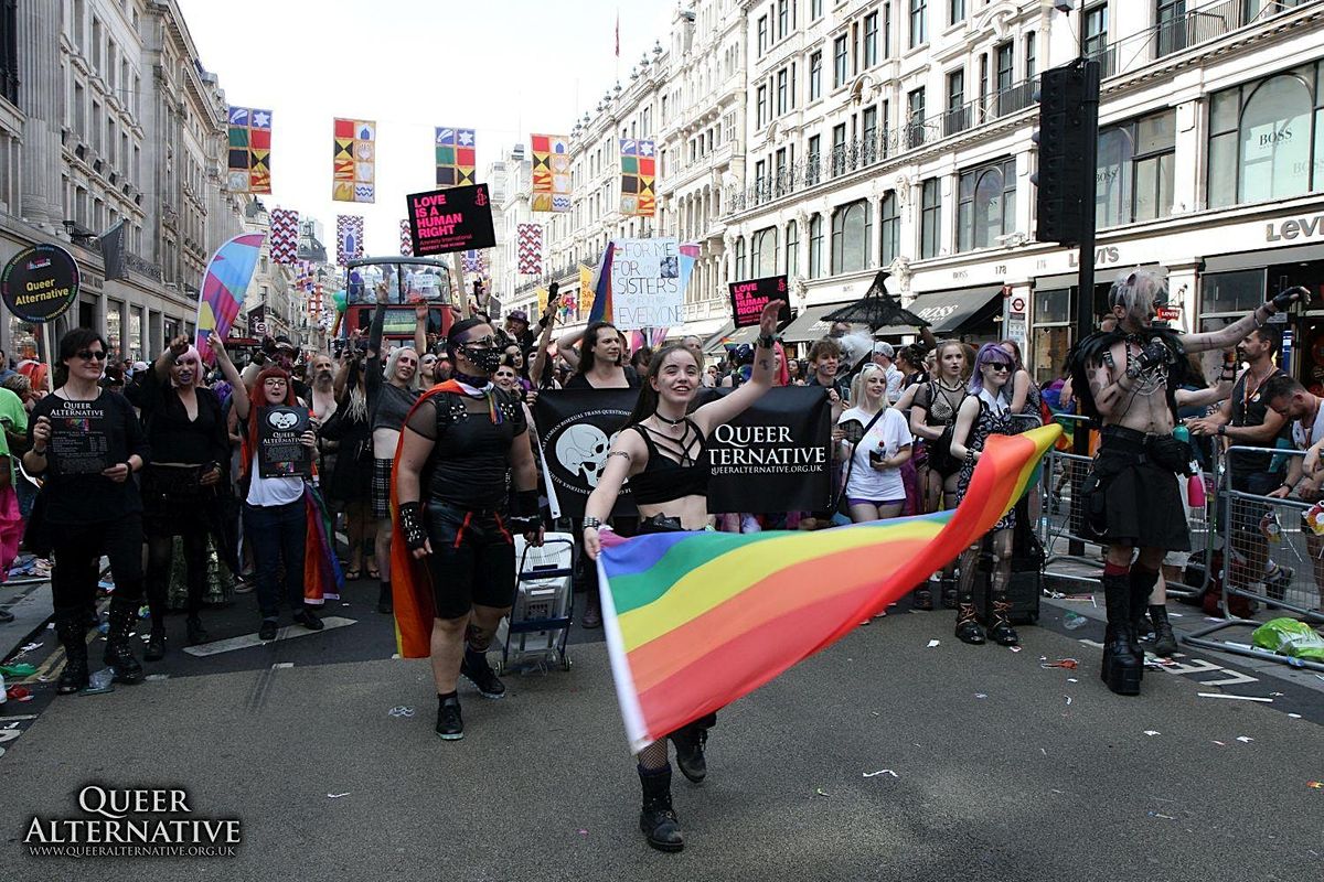 Queer Alternative: Pride in London March Parade Group 2023, Berkeley Square Gardens, London, 1 ...