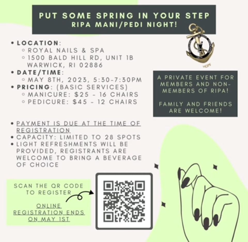 Put Some Spring in Your Step: RIPA Mani/Pedi Night!, Royal Nails & Spa, Warwick, 8 May 2023