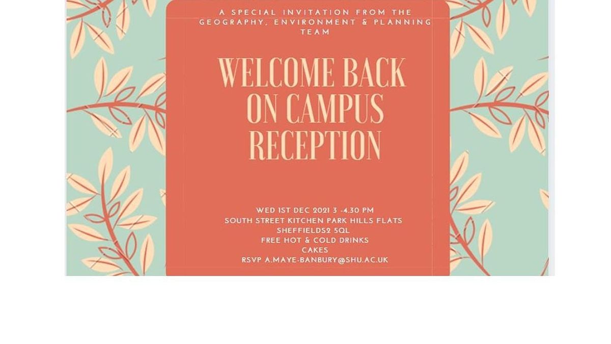 Welcome Back To Campus - For Our Geography, Environment & Planning ...