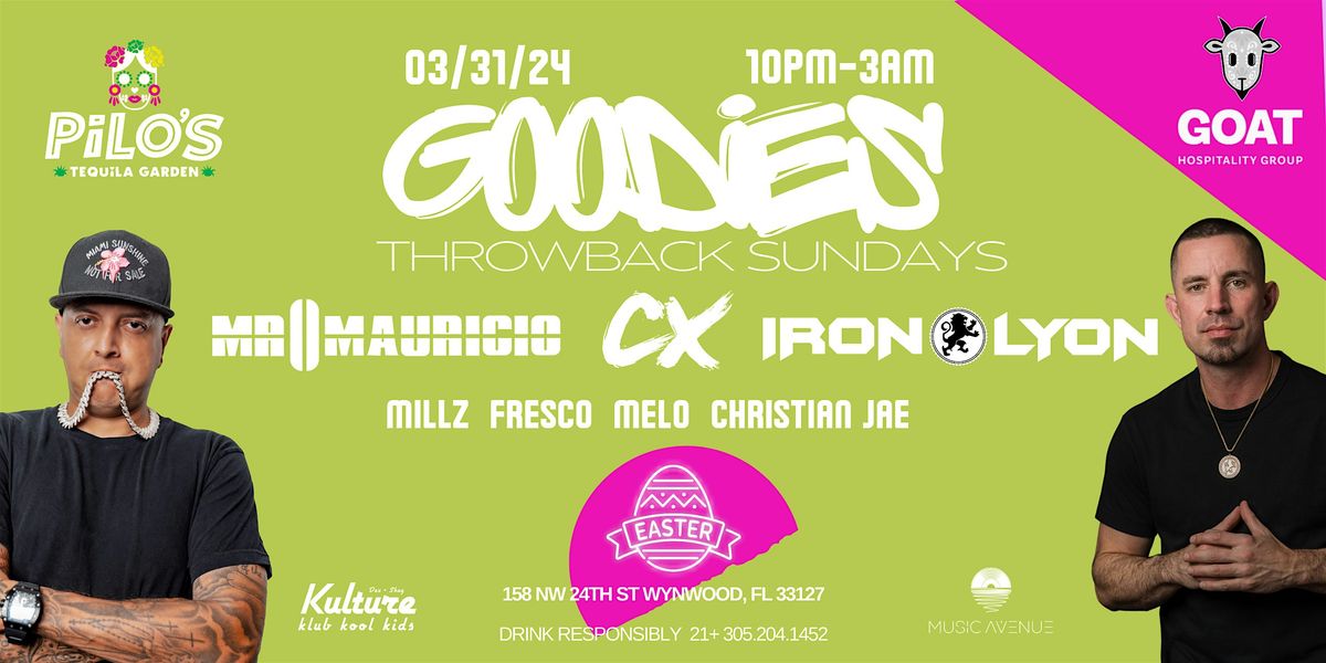 GOODIES THROWBACK SUNDAYS AT PILOS, Pilo's Tequila Garden, Miami, 31 ...