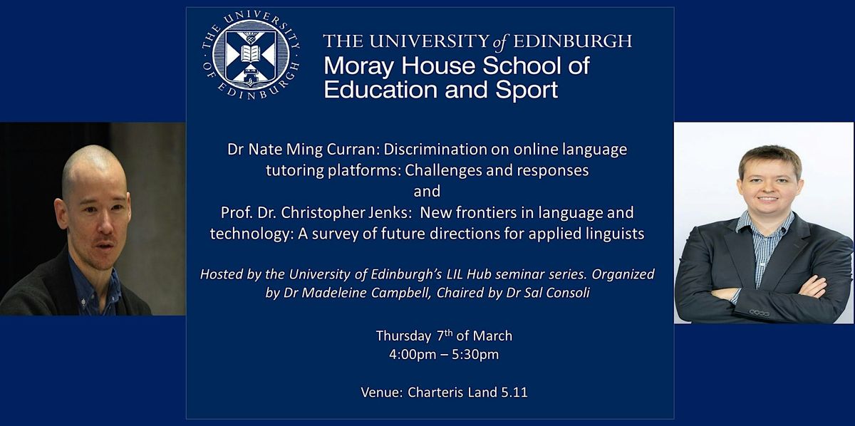 LIL hub seminar series: Dr Nate Ming Curran and Prof. Dr. Christopher ...