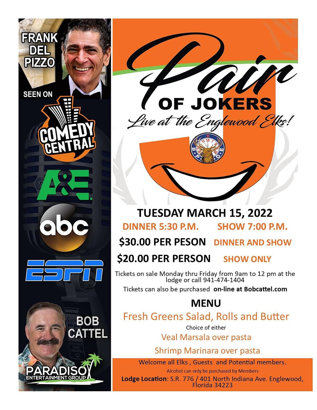 Pair of Jokers with Frank Del Pizzo, Elks Lodge, Englewood, 16 March 2022