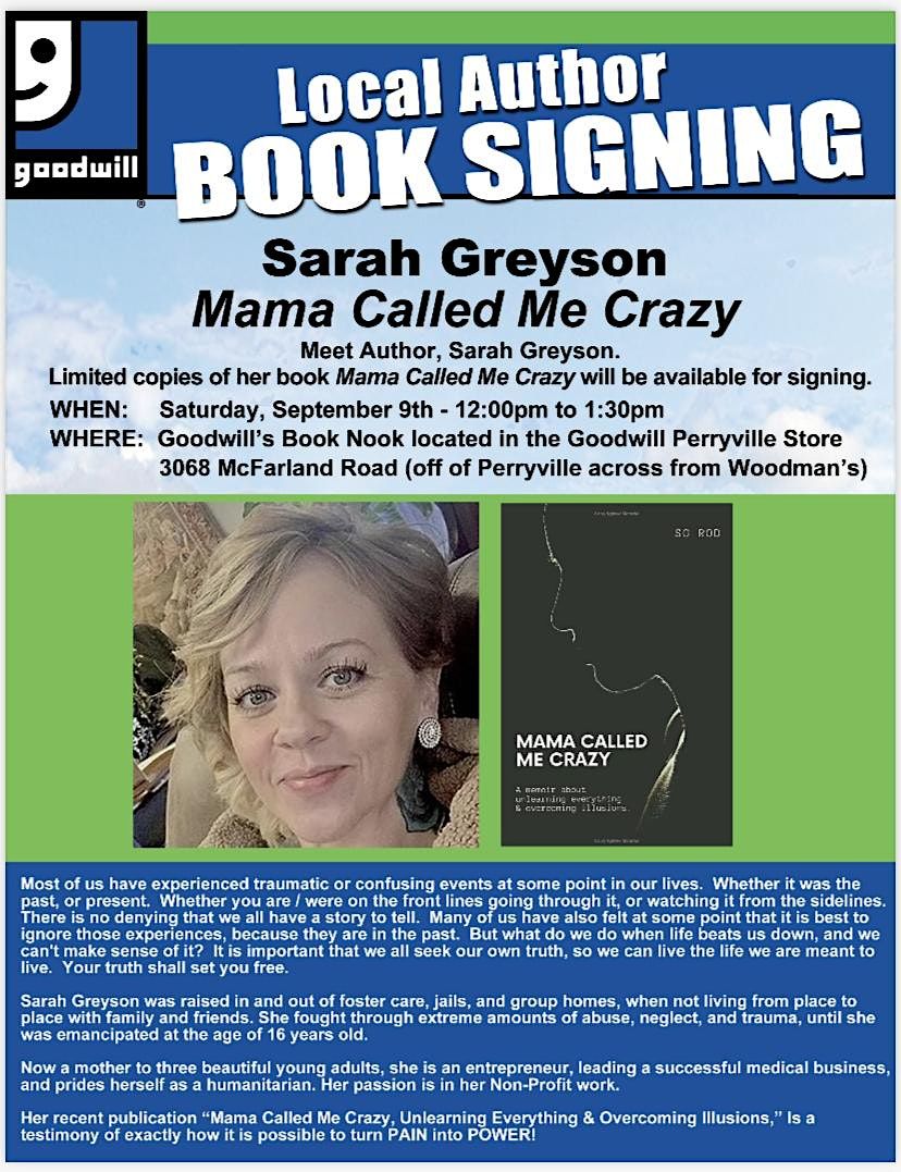 Meet Sarah Greyson The Author of Mama Called Me Crazy, Goodwill ...