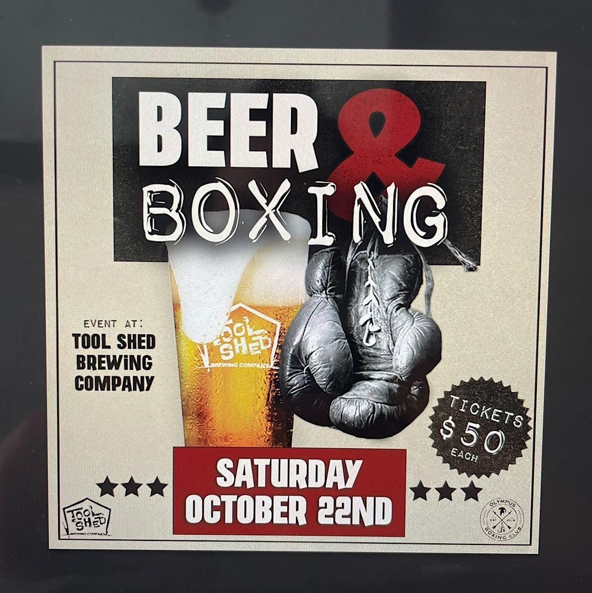 Beer and Boxing, Tool Shed Brewing Company, Calgary, 22 October to 23 ...