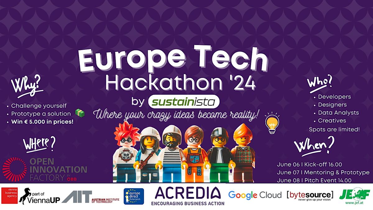 Europe Tech Hackathon 24 - Call for Creatives, Businessman and Developers!, ÖBB Open Innovation ...