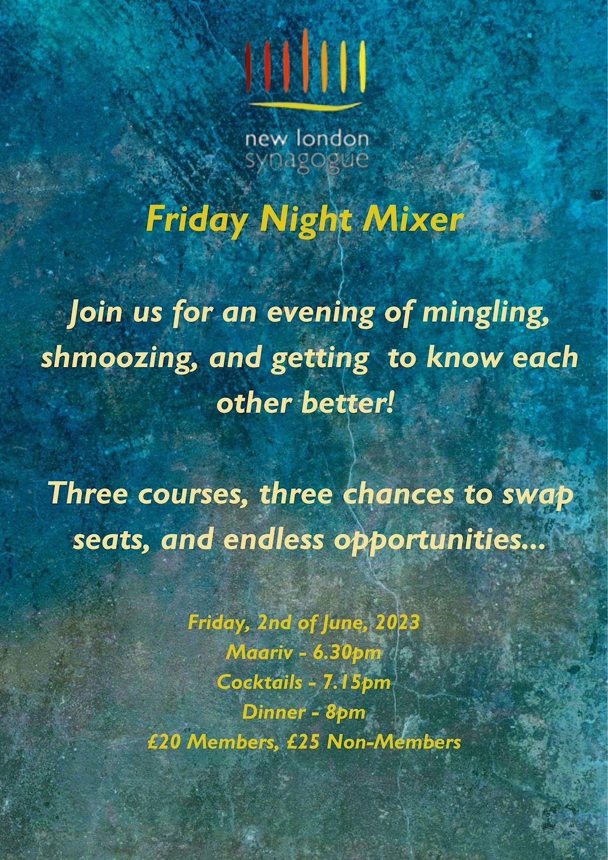 Friday Night Mixer - 2 June 2023, New London Synagogue, 2 June 2023
