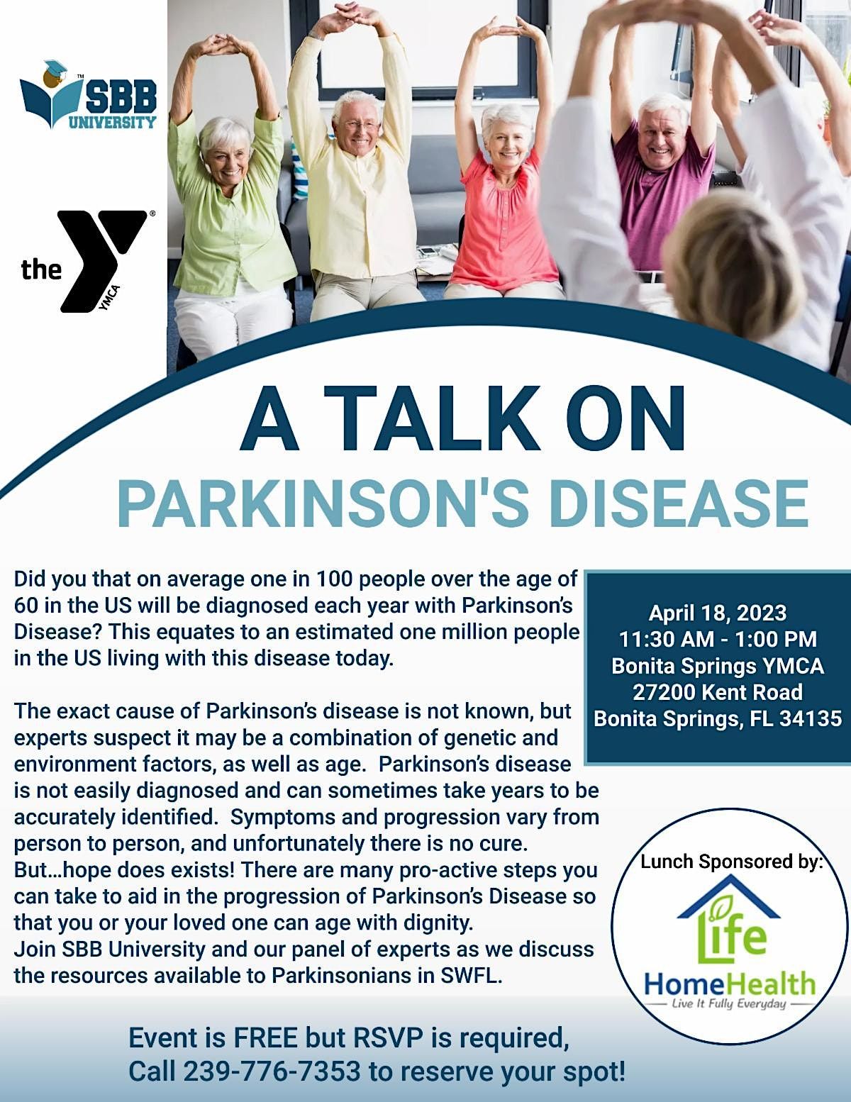 SBBU: A Talk on Parkinsons Disease, Bonita Springs YMCA, 18 April 2023